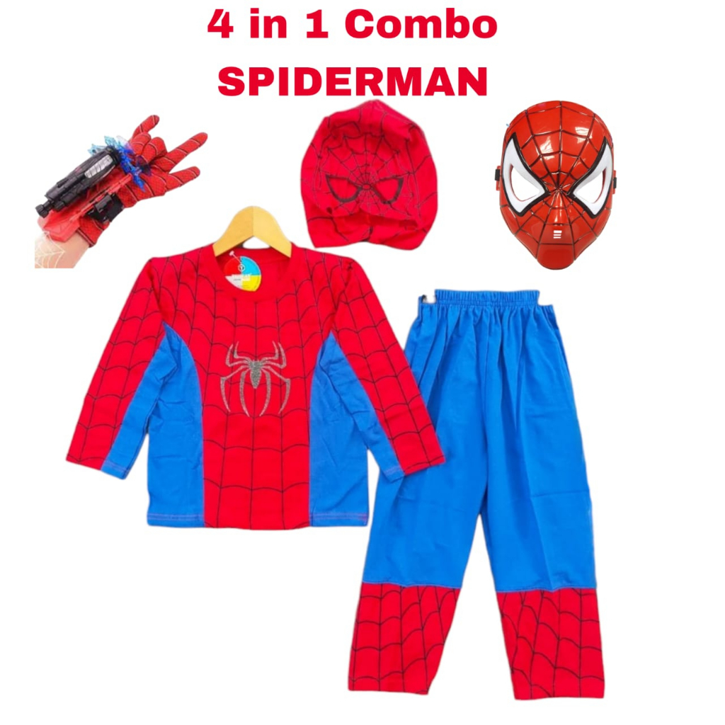 Spider SPIDERMAN Children's Costume Clothes For Children 1-10 Years ...