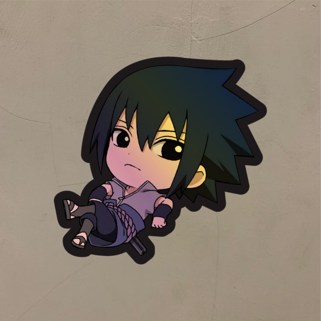 Sasuke Uchiha Chibbi Naruto Shipuden Hologram Anime Sticker Case Hp And ...