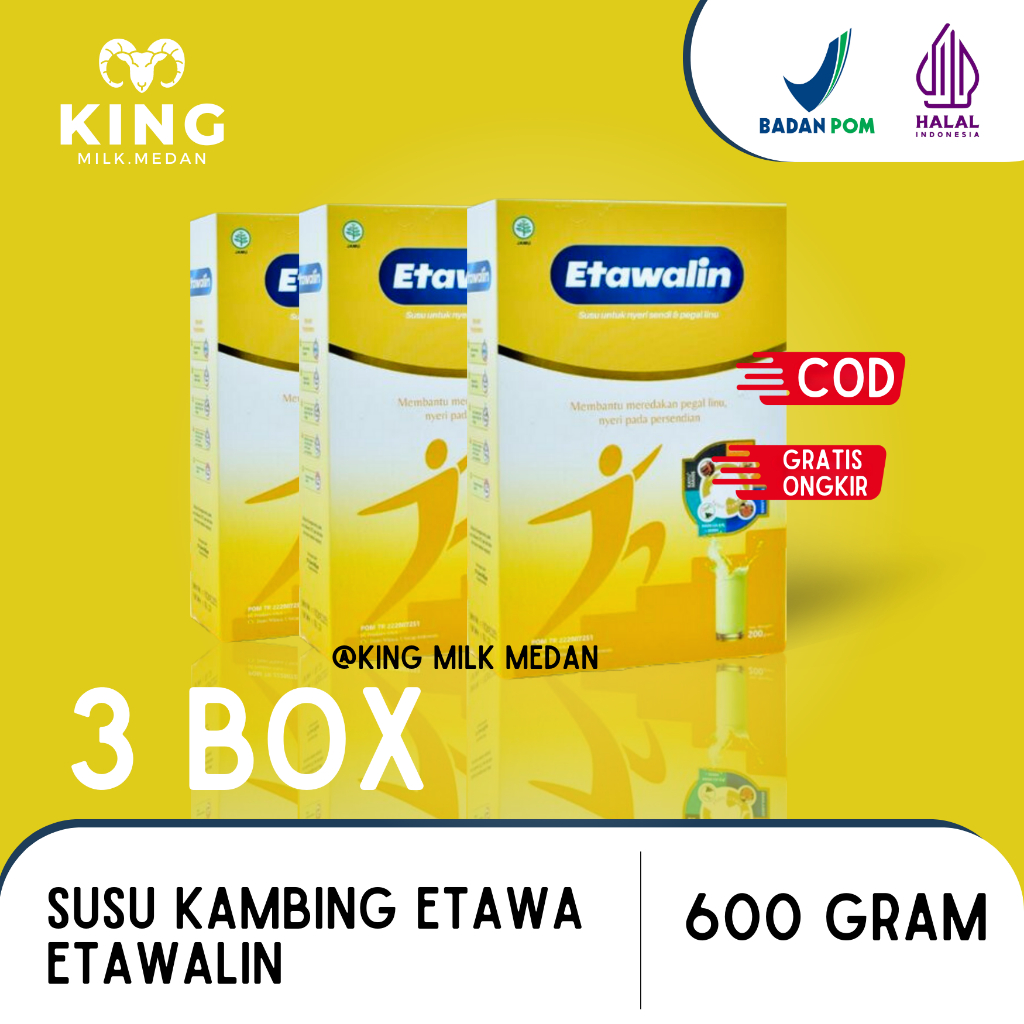 3 boxes of Etawalin - Etawa Powdered Goat's Milk Mixed with Indonesian ...
