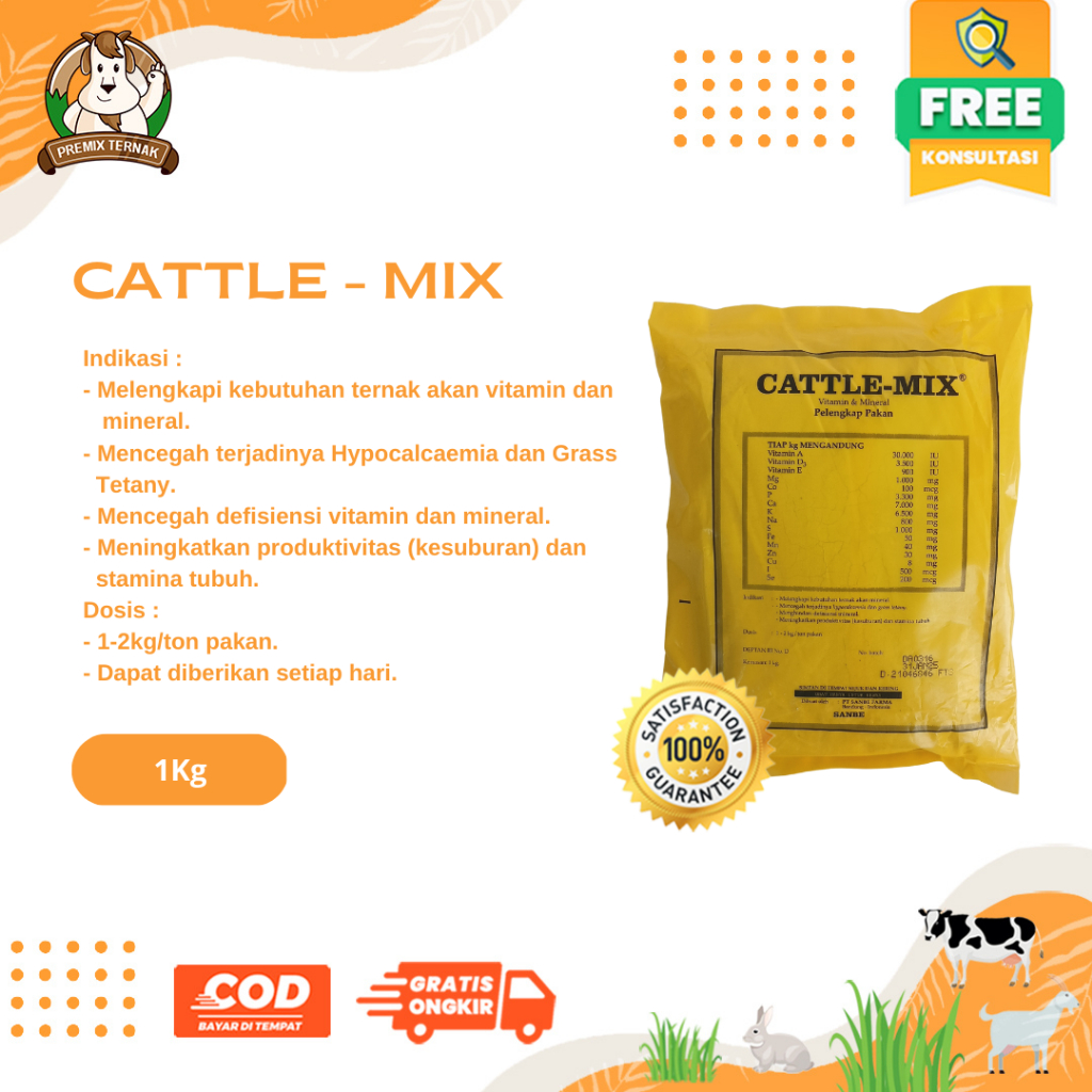 Premix cattle mix 1 KG - premix cattle Goat Fattener Livestock premix ...