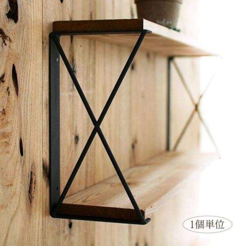 KAYU Wooden wall-mounted stacking rack Multi-purpose wooden iron wall ...