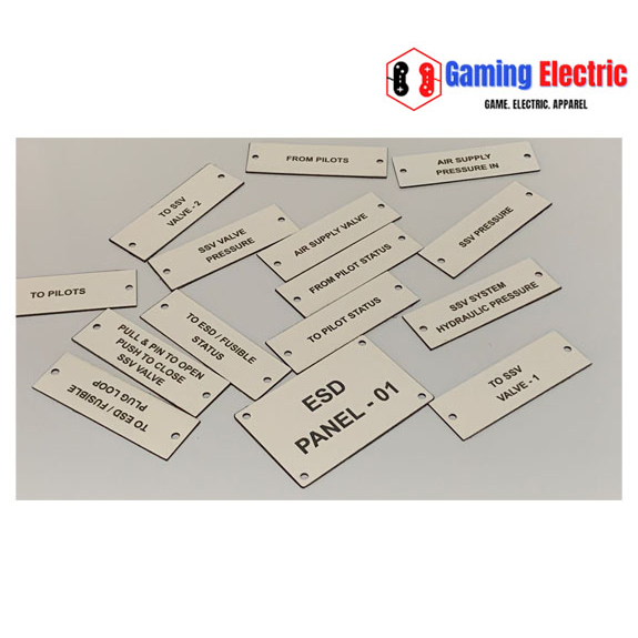 Name Plate Panel Gravoply H1,5 cm x W5 cm / Name Tag Electrical Panel ...