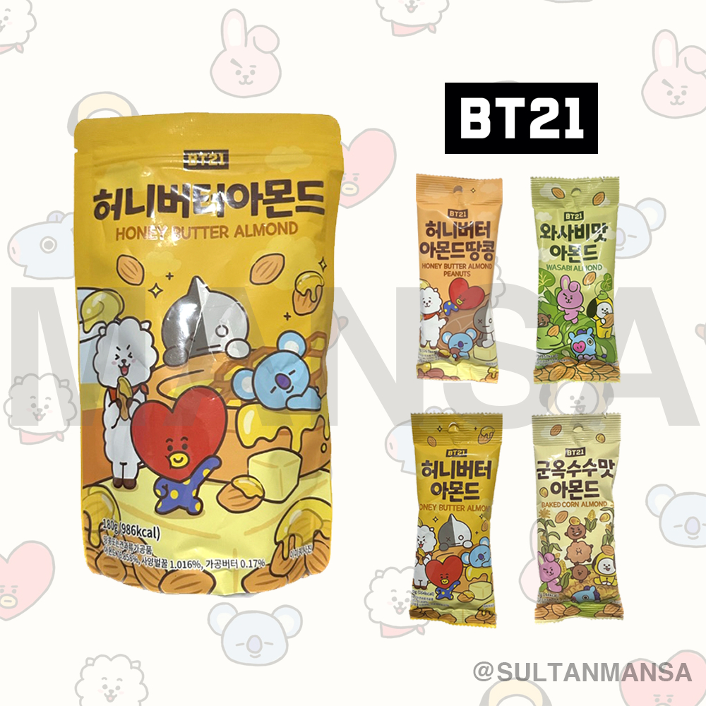 Bt21 BTS Honey Butter Almond Korean Snack 30g-180g ORIGINAL From KOREA (sultanmansa) | Shopee ...