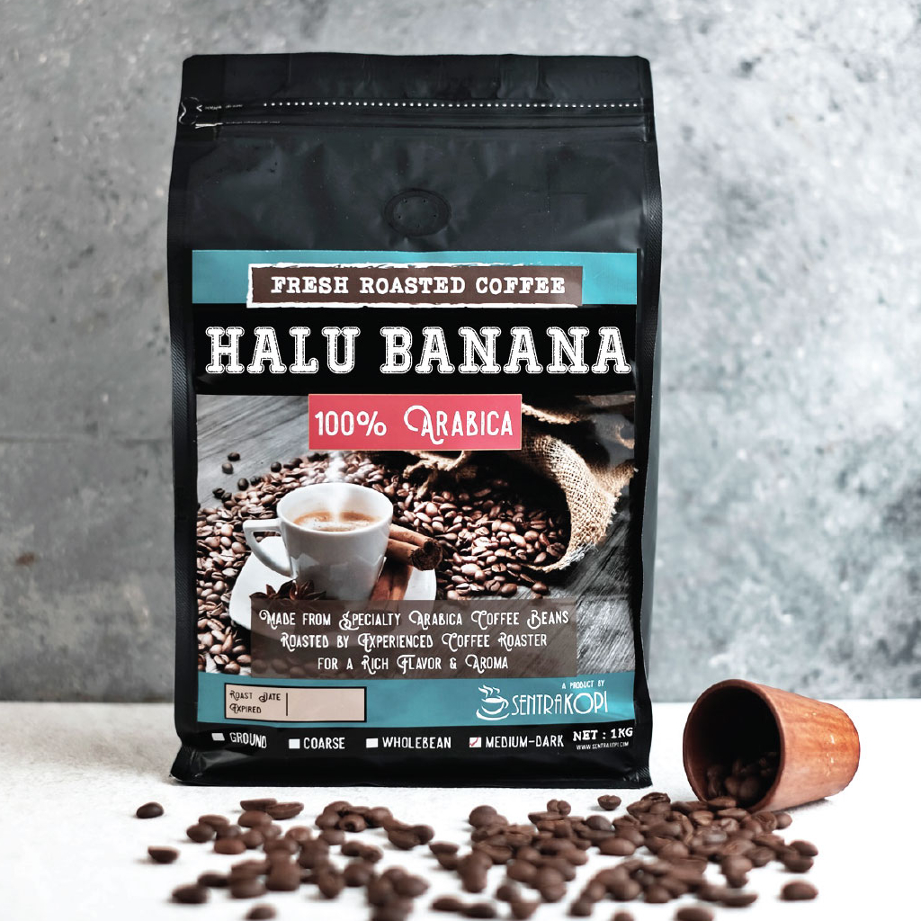 Halu Banana Honey Arabica Coffee 1kg - POWDER / SEEDS - Premium Arabica Coffee by Sentra Kopi 1 ...
