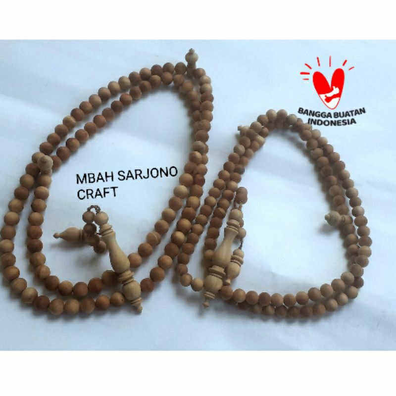 KAYU Super Mussel Sandalwood Rosary 8-10mm/Tasbih 99 Kupang Sandalwood ...