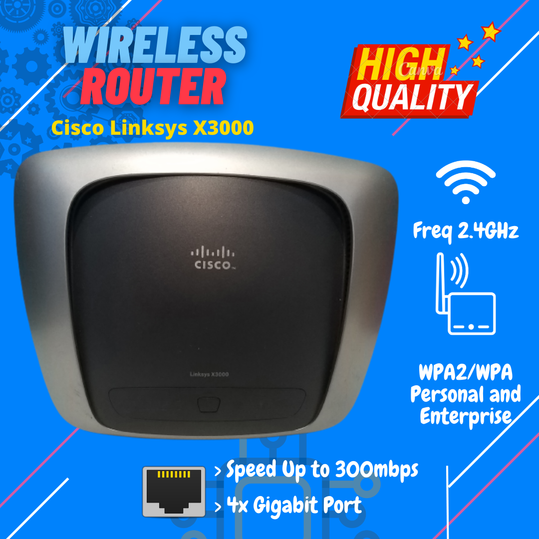 Cisco Linksys X3000 Gigabit Wireless Router 300Mbps WIFI Access Point ...