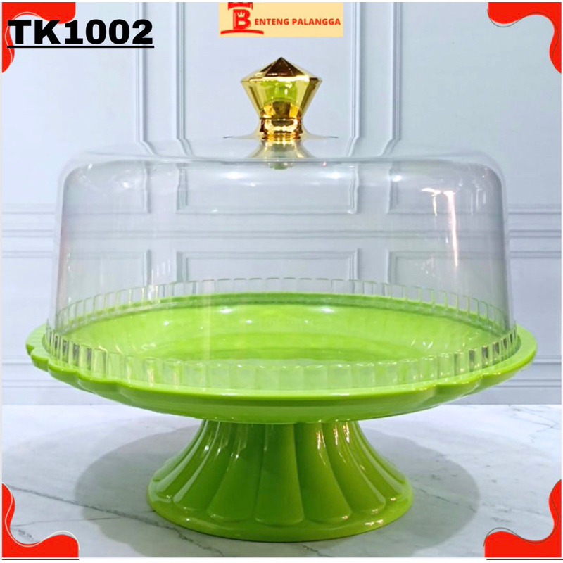 HIJAU Caketray bosara cake tray beautiful green clear golden sunkist TK ...