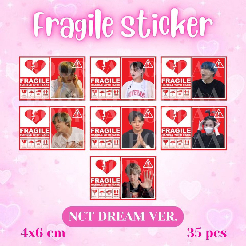 Fragile Label Sticker KPOP NCT Dream BTS TREASURE NEWJEANS IVE ZB1 ...