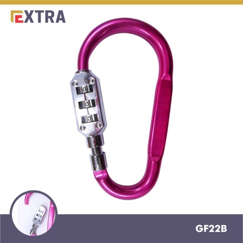 Carabiner Padlock 3 digit Password Number Lock measuring 105mm | Shopee ...