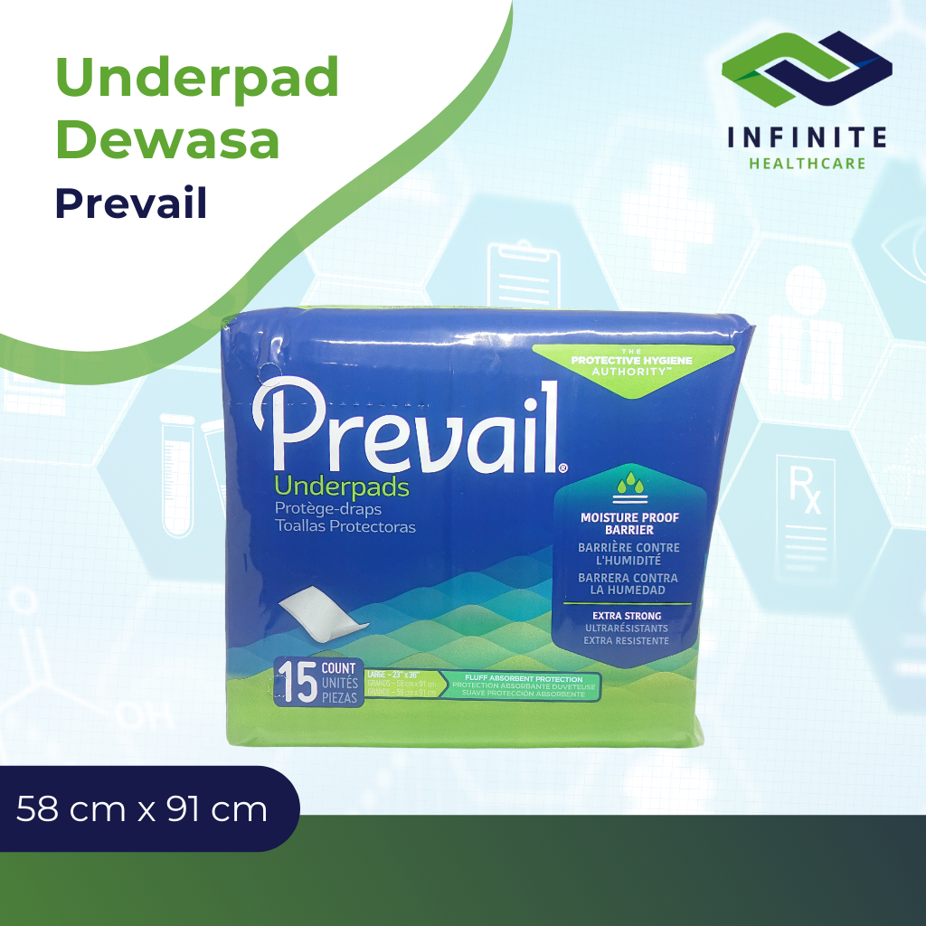 Underpad Prevail 58cm x 91cm Contents 15 Sheets Under Pad Adult ...