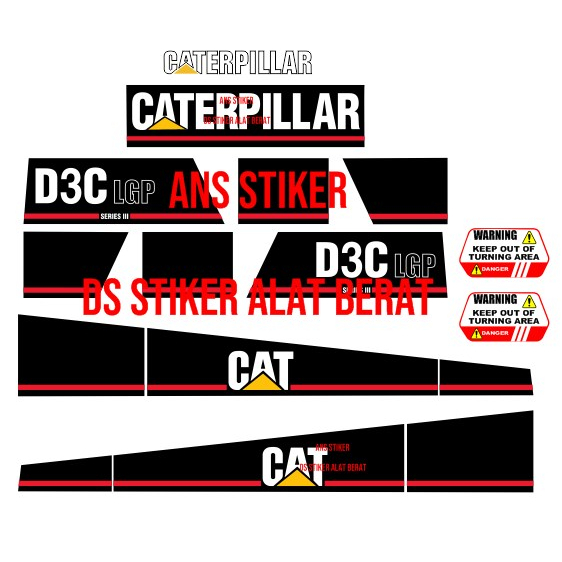 Dozer Sticker CATERPILLAR D3C LGP Series 3 Heavy Equipment Sticker ...