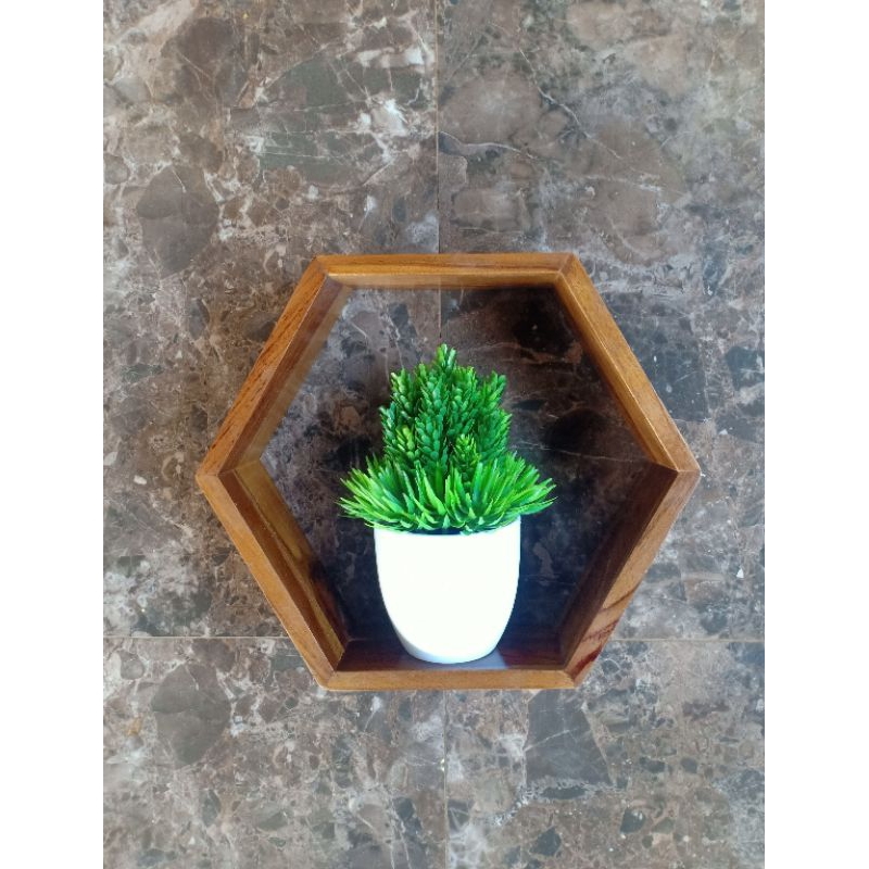KAYU Hexagonal shelves, 6-sided shelves, teak wood hexagonal shelves ...