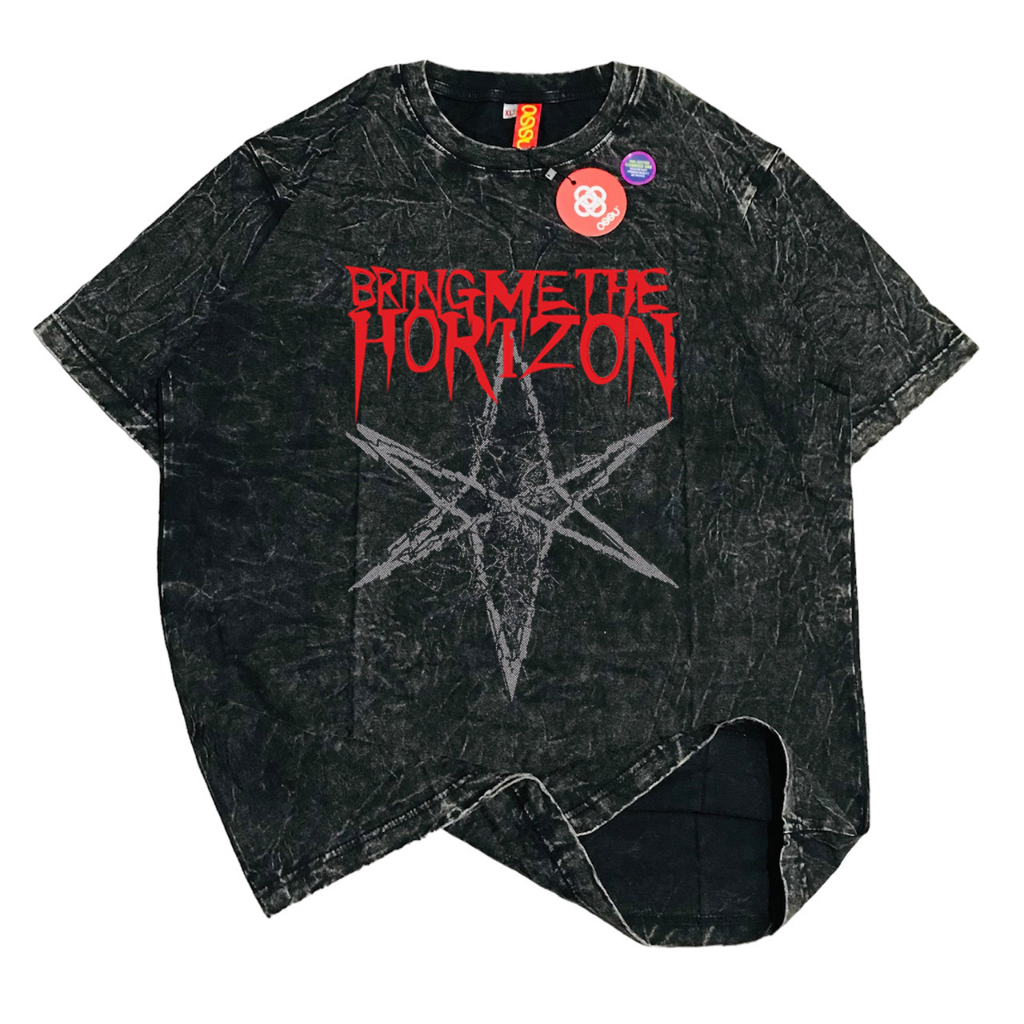 Ossu TSHIRT BAND BRING ME THE HORIZON | Bmth BLACK WASH GRAY WHITE TEE ...