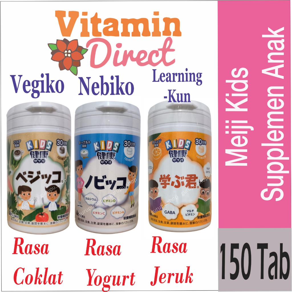 Meiji Kids Learning-Kun Multi-Vitamin & Mineral Supplement 150 Tabs ...