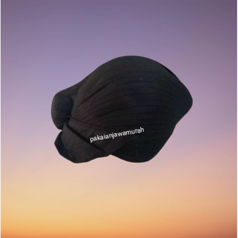 HITAM Blankon Jogja Fold Jebeh Plain Black//Javanese traditional ...