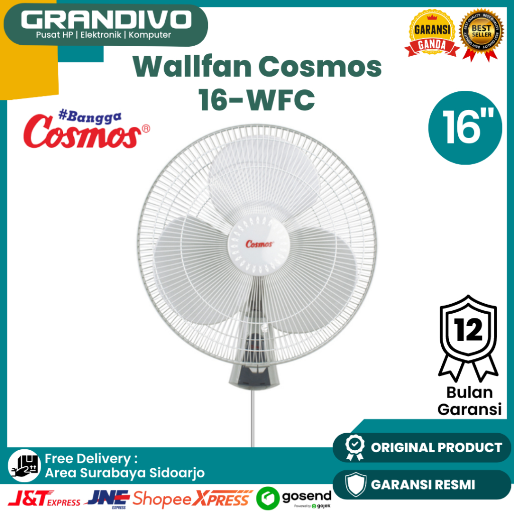 Cosmos 16 inch 16 WFC Wall Fan Cosmos Official Guarantee - Grandivo ...