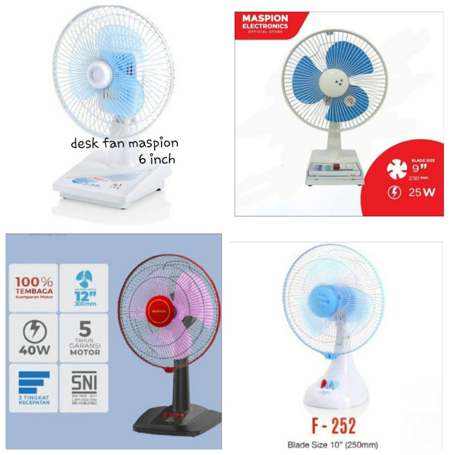 MASPION Sitting Table Fan / 9 inch Desk Fan SNI Guarantee - 9 inch ...