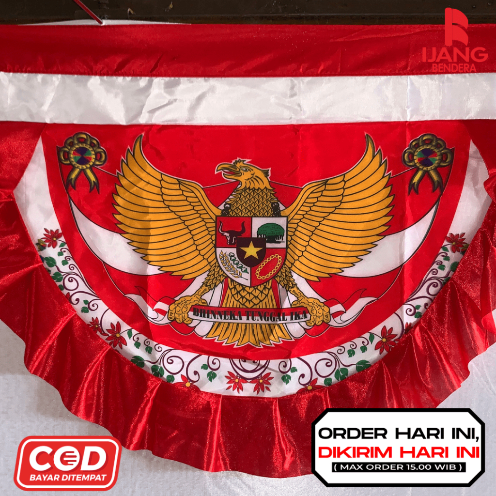 MERAH PUTIH Garuda Red and White Batik Pennant Background | Shopee Malaysia