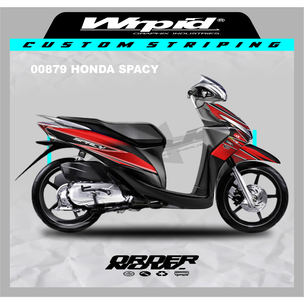 00879 sticker striping And fullbody Motorcycle honda spacy simple ...
