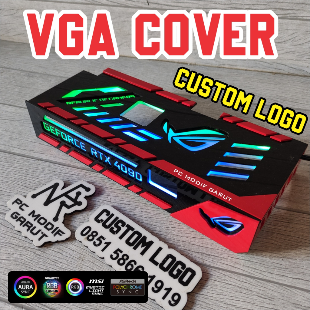 CUSTOM VGA COVER LED LOGO RGB ROG EDITION | Shopee Malaysia