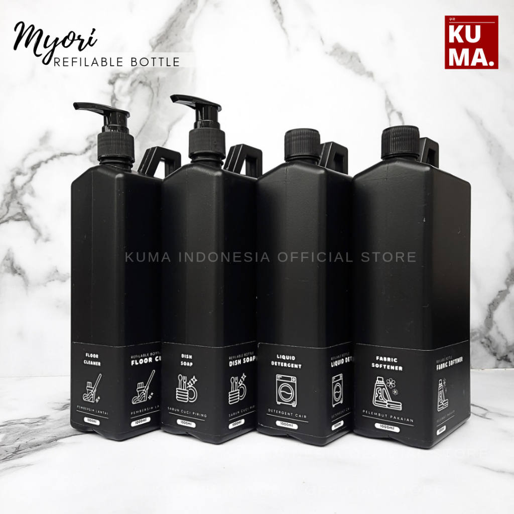 HITAM Kuma Myori Jerry Can Refill Black 1000ml Free Sticker | Shopee ...