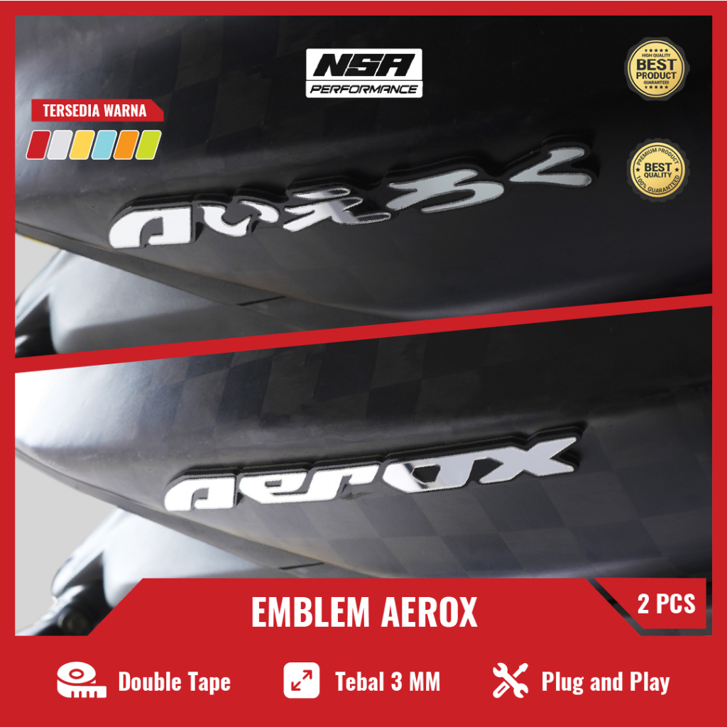 Nsa AEROX EMBLEM AEROX LOGO 3D embossed 2PCS MOTORCYCLE EMBLEMS OPEN ...