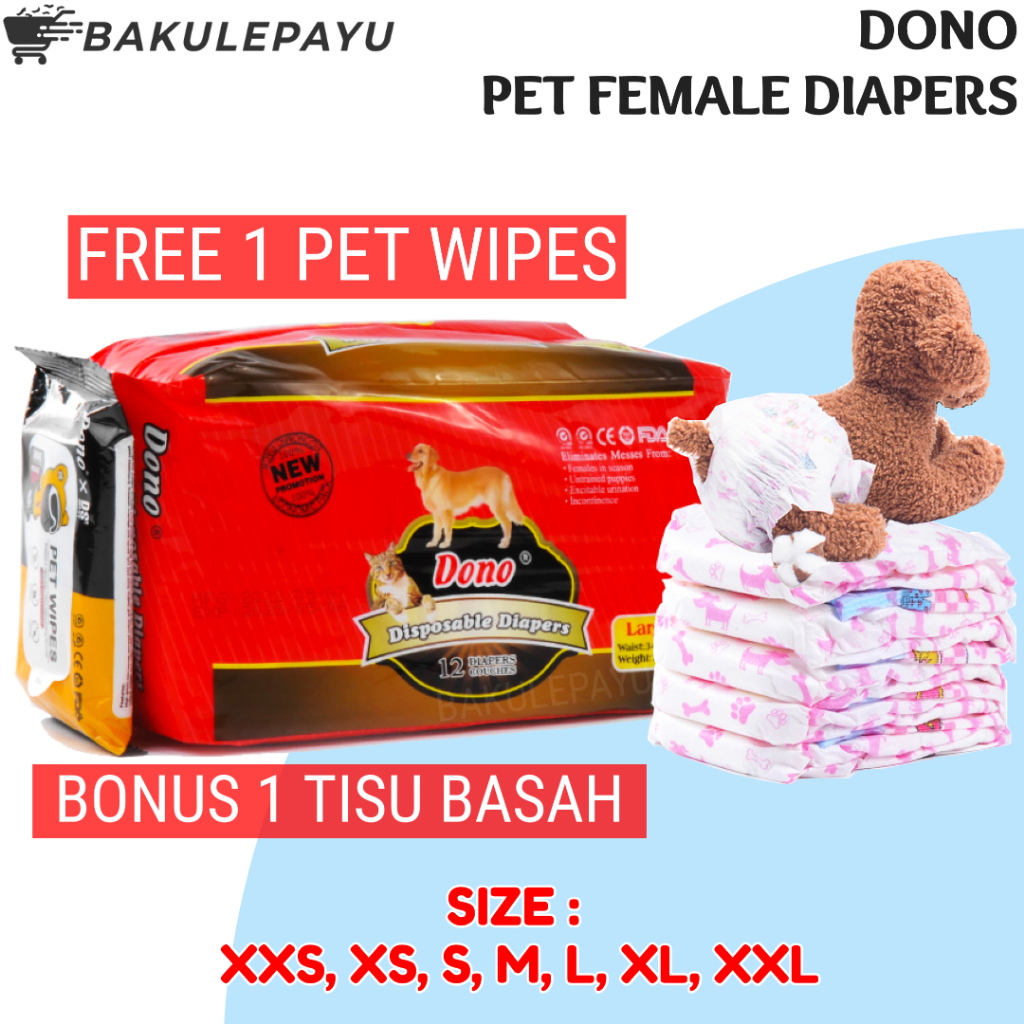 MERAH Animal DIAPERS DOG FEMALE FEMALE FEMALE GIRL DONO DISPOSABLE ...