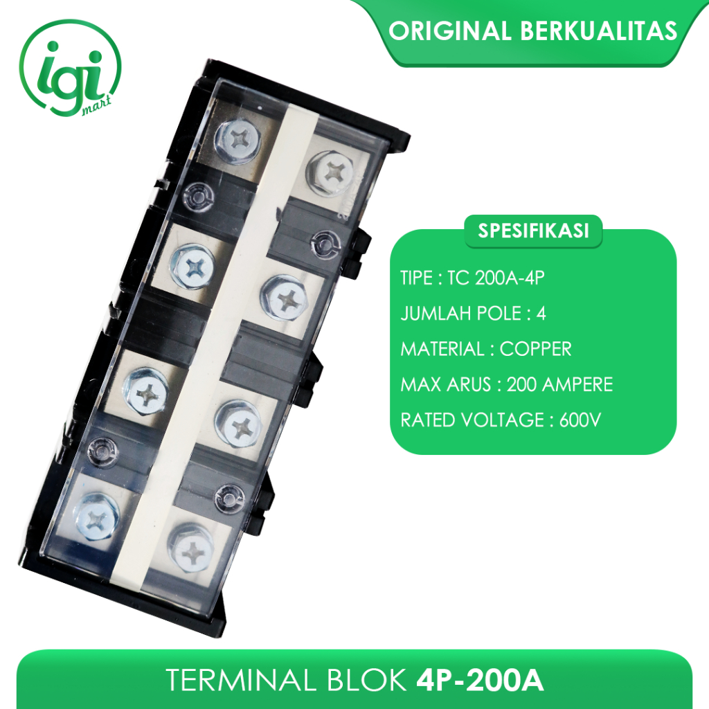 Terminal BLOCK 4 POLE 200A - TERMINAL BLOCK TC-20004 TC SERIES | Shopee Malaysia