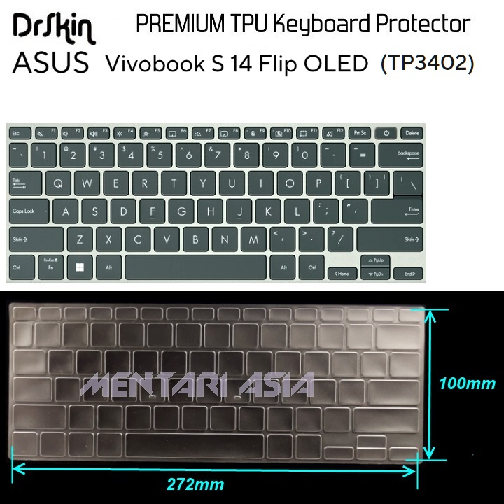 Asus VivoBook S14 Flip OLED Keyboard Protector TP3402 - DrSkin Premium ...