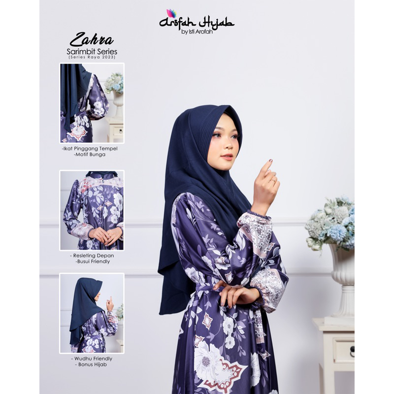 Navy blue hijab Gamis set | Shopee Malaysia
