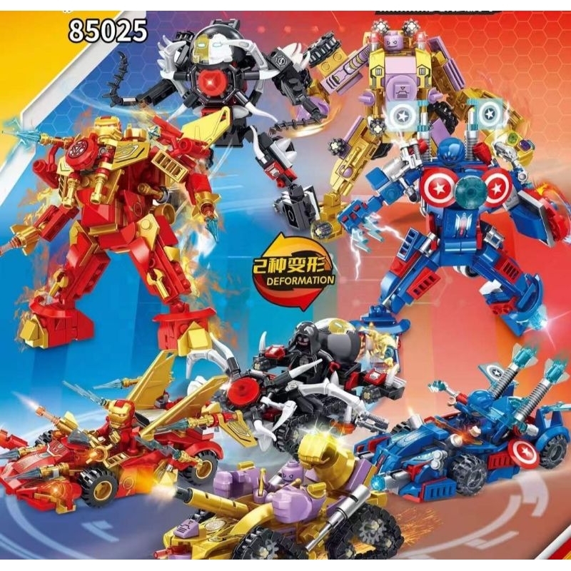 Toy bricks robot marvel avengers ironman spiderman venom captain ...