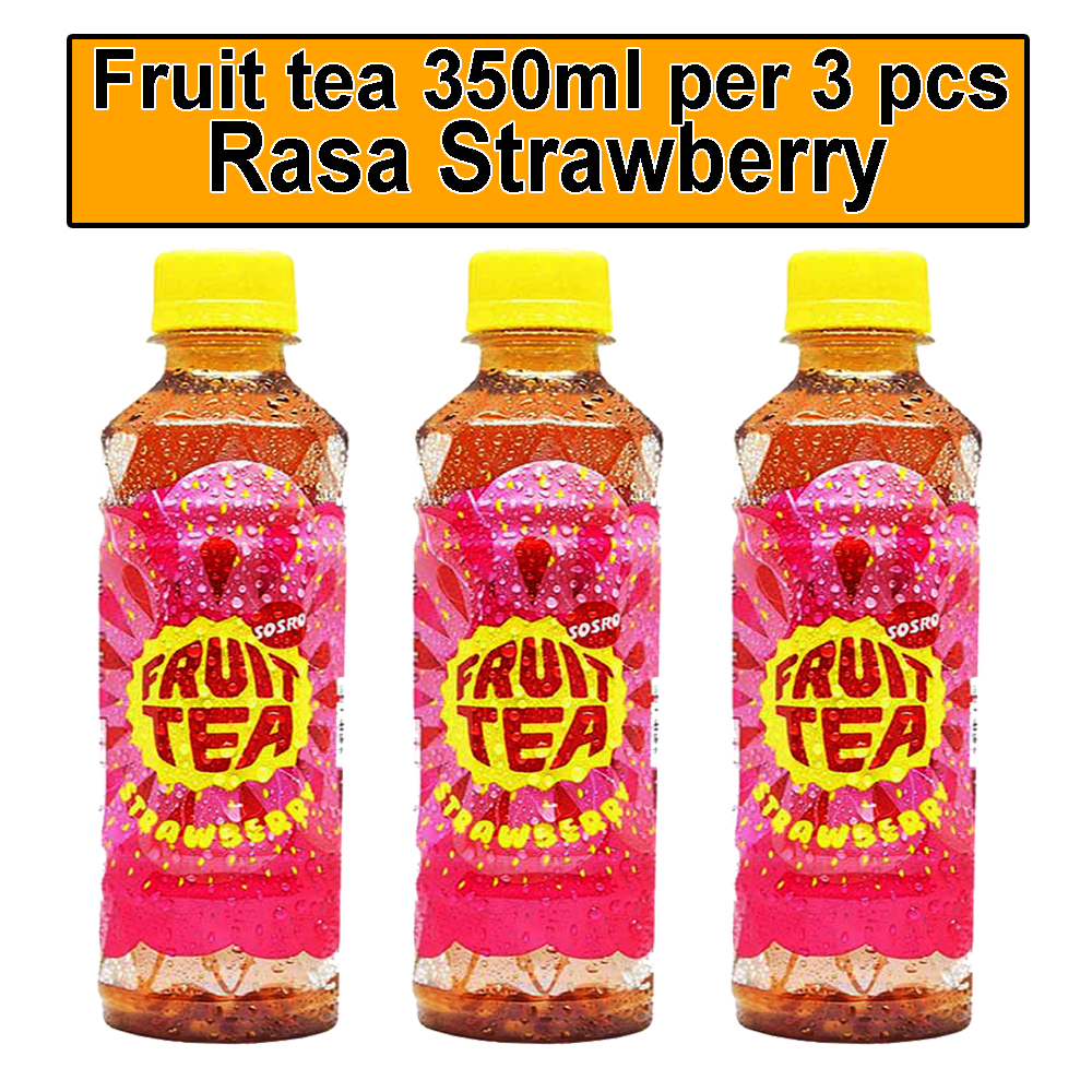 Fruit Tea Sosro Strawberry pet 350 ml contains 3 Pcs | Shopee Malaysia