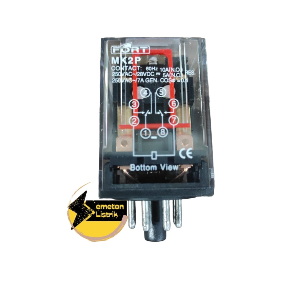 Relay 8 PIN FOOT MK2P 220VAC 24VDC FORT | Shopee Malaysia