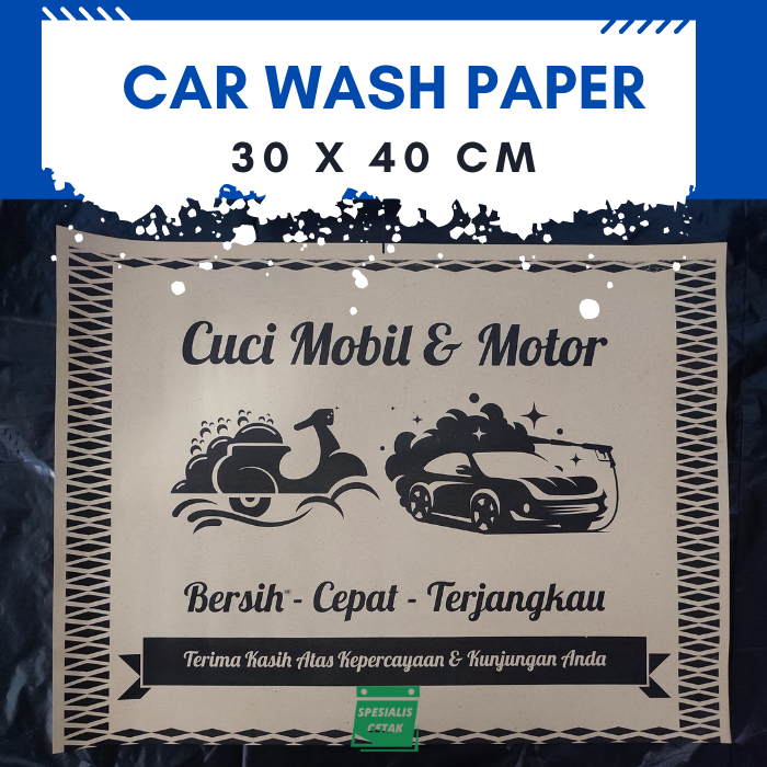 Sale Of PREMIUM DESIGN Car Wash Footwear Paper Size 30 X 40 CM | Shopee ...