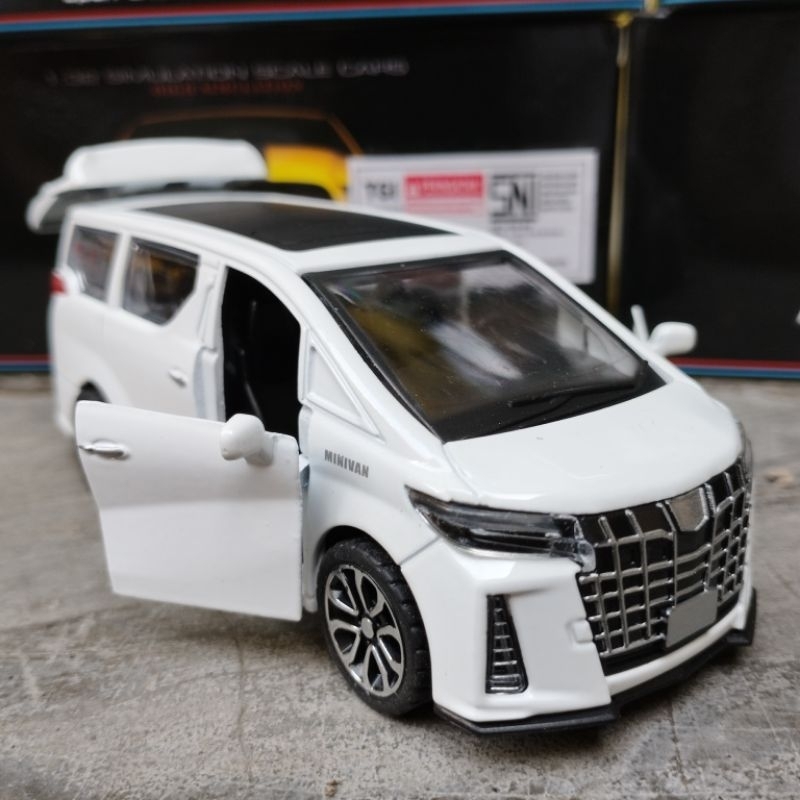 Die Cast Alphard Car Miniature Metal Alloy Car Toy Can Open Pull Back ...