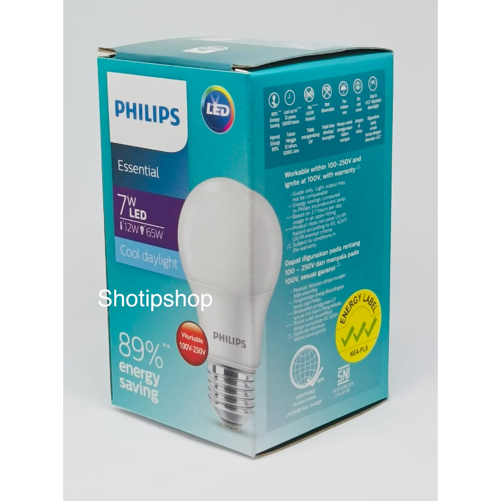 Philips Essential LED Bulb 7W E27 6500K | Shopee Malaysia