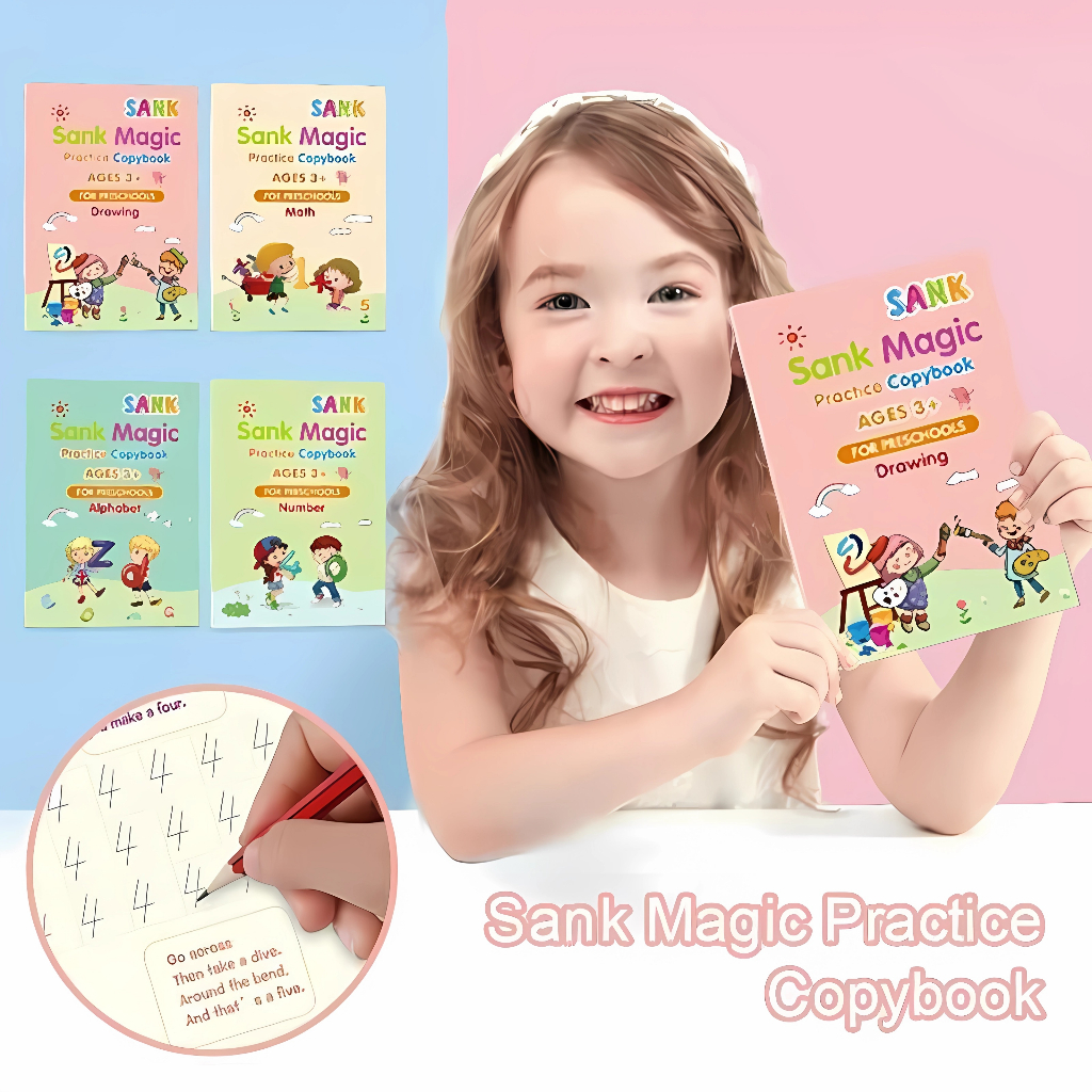 Learning Books To Draw Smart Children Writing Magic Book Line | Shopee ...