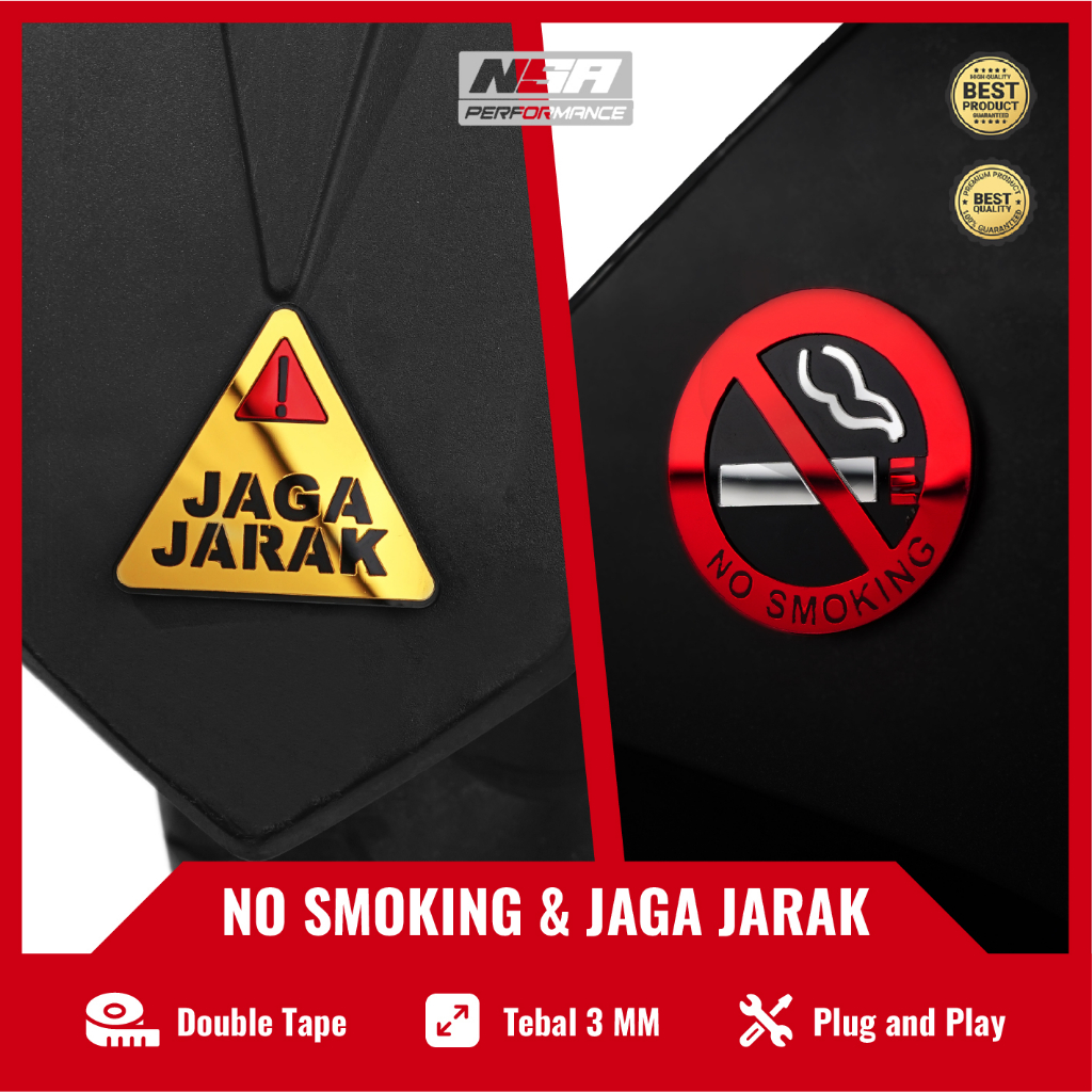 NSA 1PCS NO SMOKING EMBLEM AND KEEP YOUR DISTANCE LOGO NO SMOKING NOT ...