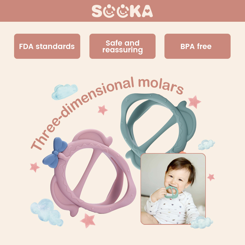 Sooka Teether Grab 3D Silicone Baby - Silicone Baby Bite Pacifier With ...