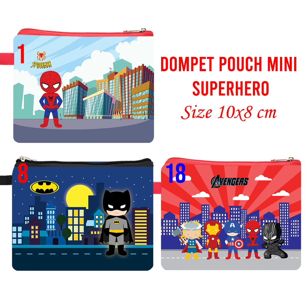 Mini Pouch Wallet Superhero Series Wonder Woman Spiderman Superman ...