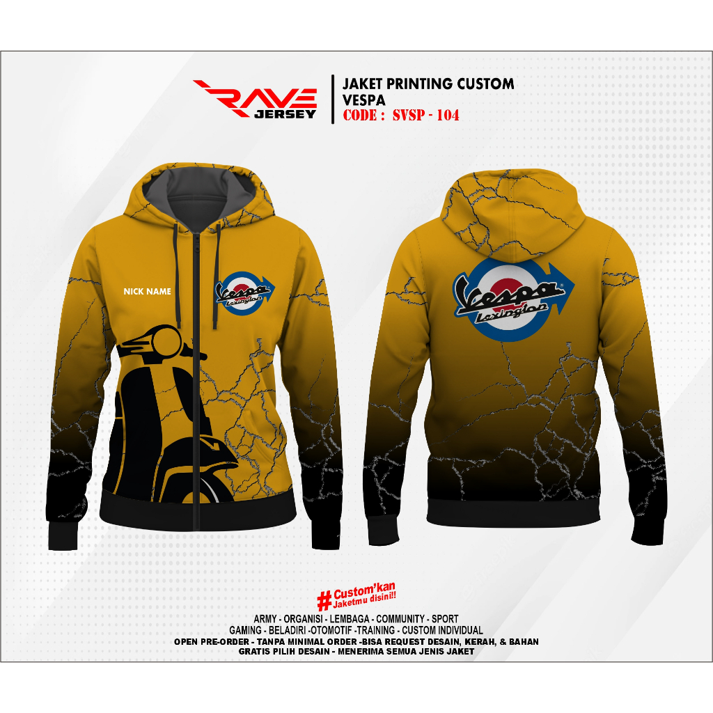 Vespa Motorcycle Jacket Session 2 FULL PRINTING Sublime CUSTOM FULL ...