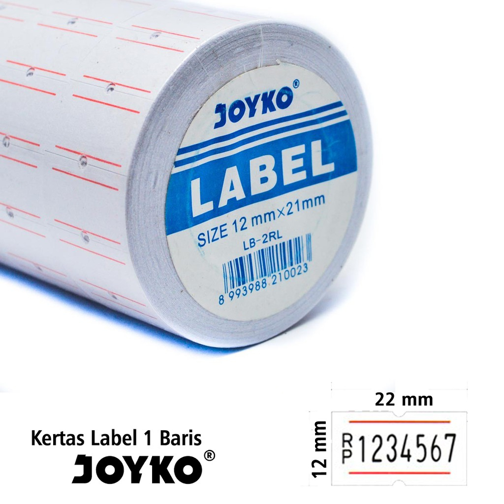 Joyko Price Label Paper 1 Line Size 12 mm x 21 mm - 10 rolls (Price ...