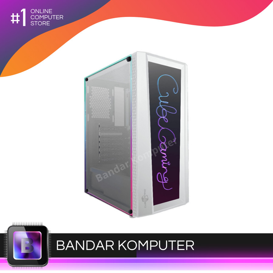 Gaming CUBE CASING WRITE WHITE ATX CASE CPU WRITEABLE FRONT PANEL ...