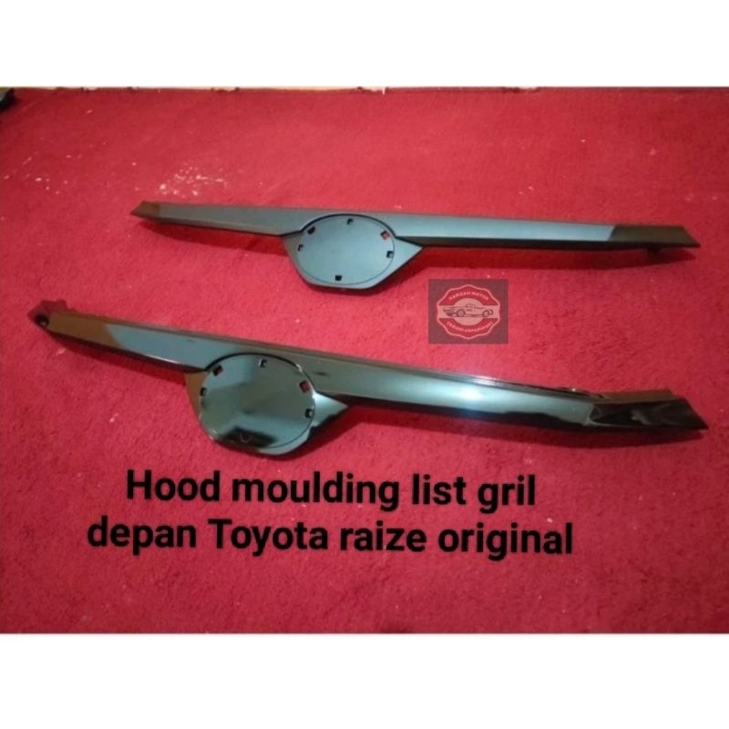 HITAM Hood Molding list Front Grill toyota raize original Black doff ...