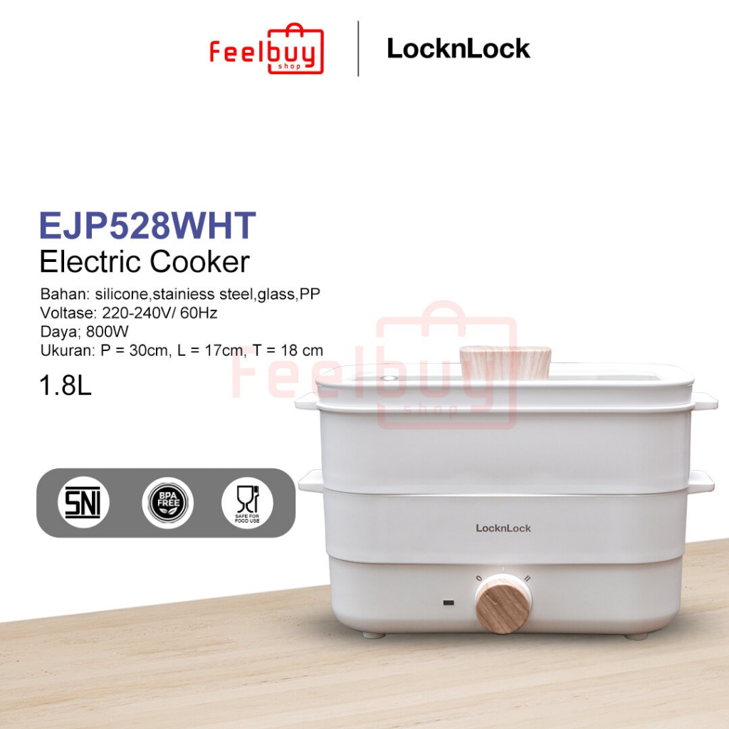 Locknlock Electric Cooker 1.8L EJP528WHT Multifunction Pot | Shopee ...
