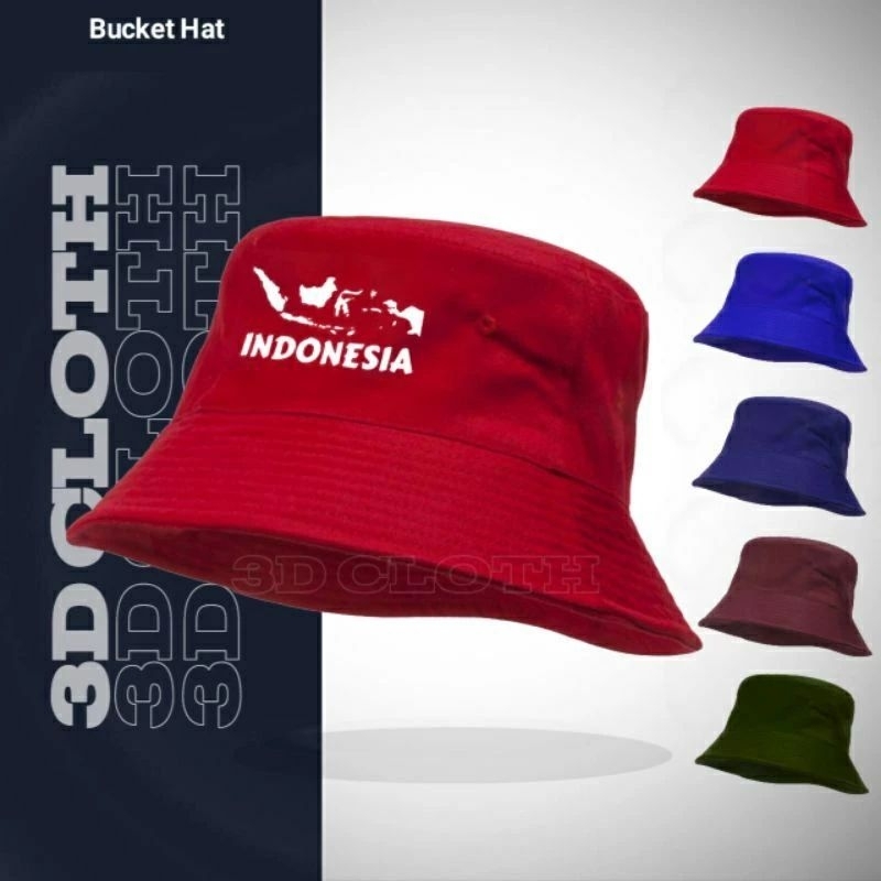 BUCKET HATS MAP NKRI MAP INDONESIA | Shopee Malaysia