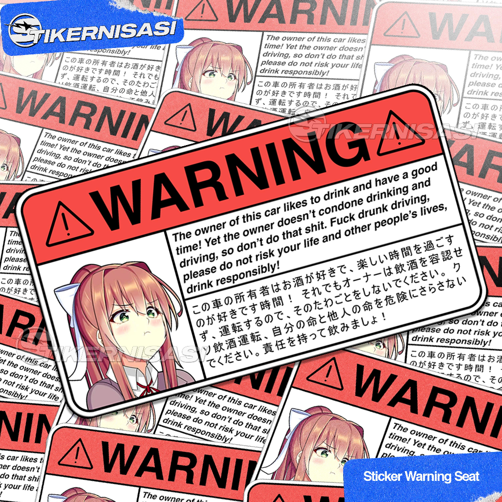 Sticker Slap JDM Warning Anime Monika DDLC | Shopee Malaysia