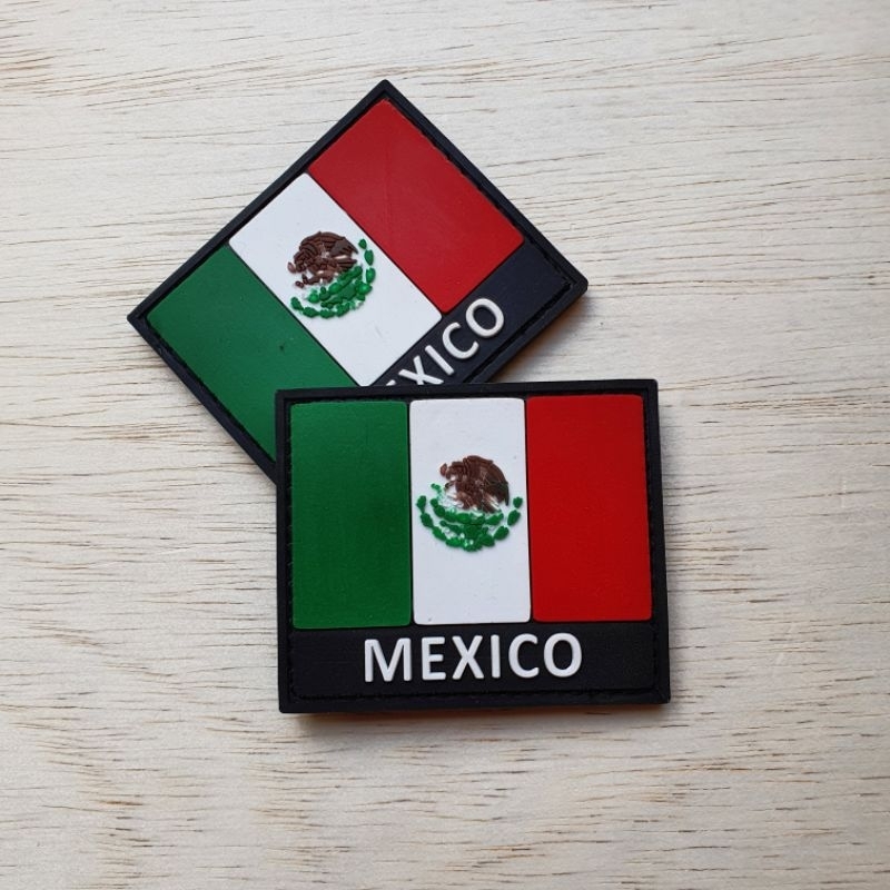 Patch rubber logo mexico Flag - velcro Accessories emblem rubber patch ...