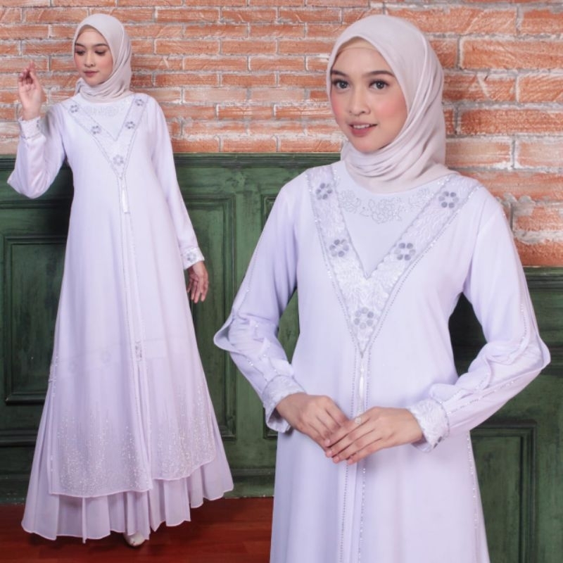PUTIH Muslimah WHITE TURKEY V ABAYA GAMIS EXCLUSIVE SEQUENCE TOP ...