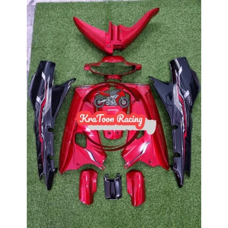 HITAM MERAH New Custom Full Body Smooth Honda Supra Fit Color Black Red ...